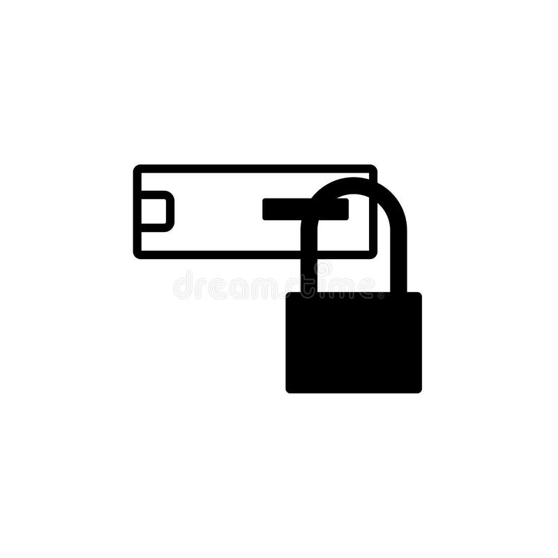 Hasp and Lock Icon Vector Isolated on White Stock Vector - Illustration ...