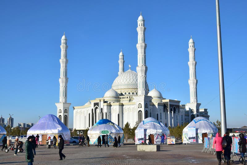 Hasret Sultan Mosque in Astana Editorial Stock Photo - Image of hasret ...