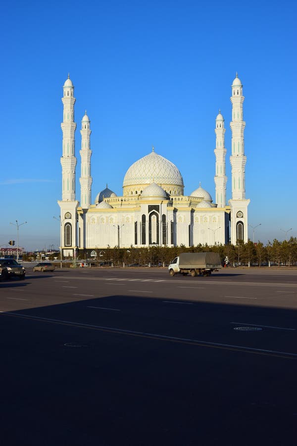 Hasret Sultan Mosque in Astana Editorial Stock Image - Image of sunny ...