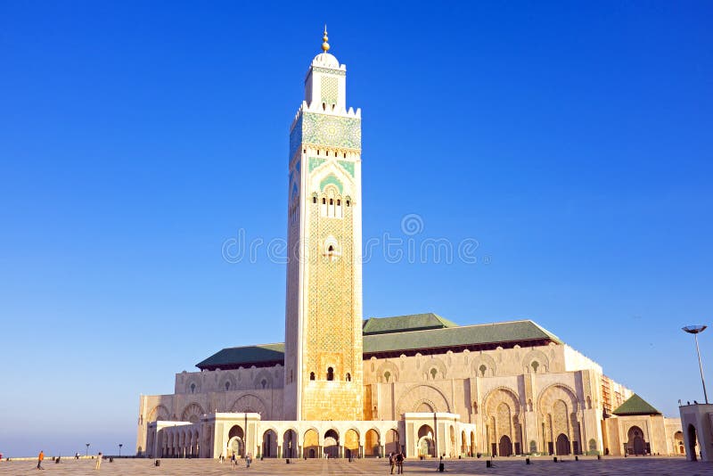 Hassan II Moskee Casablanca Marokko Stock Foto - Image of godsdienst ...