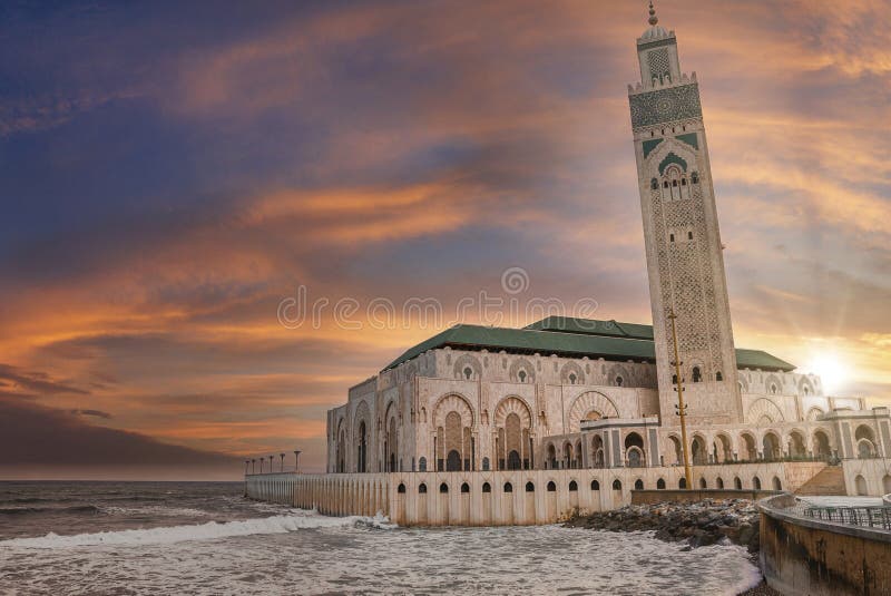 Hassan II Mosque, the Largest Mosque with Waves on the Atlantic Ocean ...