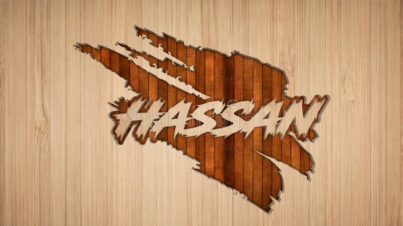 Hassan Logo Wood Art stock illustration. Illustration of wall - 210155930