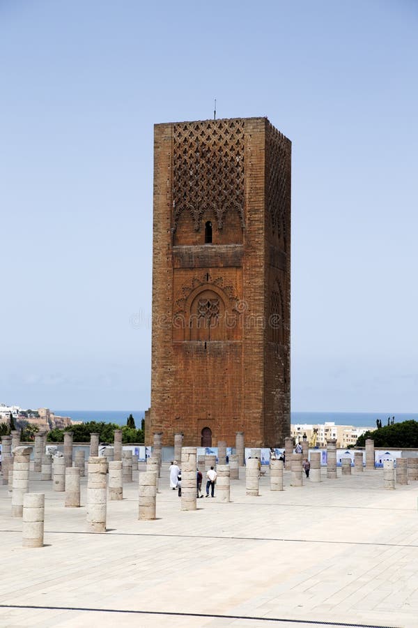 Hassan Tower in Rabat stock image. Image of blue, mosque - 44076509
