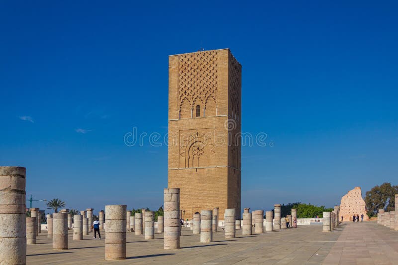 Hassan Tower in Rabat, Morocco Stock Photo - Image of architecture ...