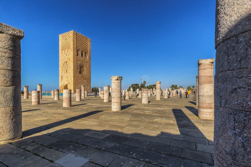 Hassan Tower in Rabat, Morocco Editorial Photography - Image of ...