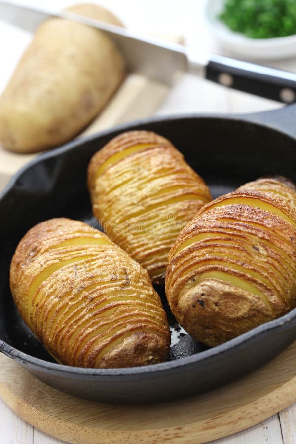 Hasselback Potatoes, Swedish Food Stock Photo - Image of restaurant ...