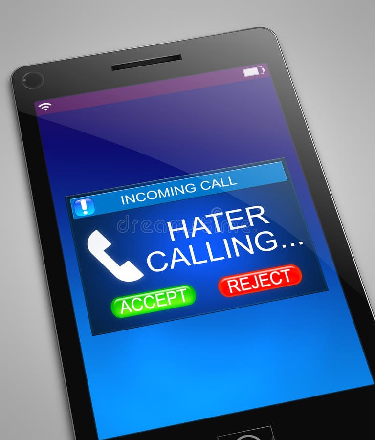 Hasser, der Konzept nennt stock abbildung. Illustration von zyniker ...