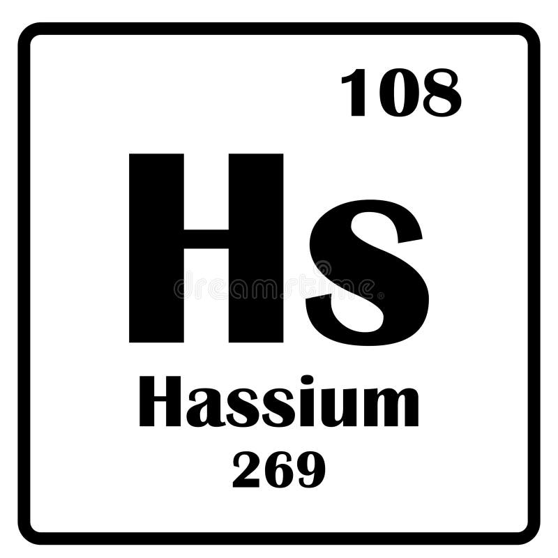 Hassium Hs, Element Symbol from Periodic Table Series Stock ...