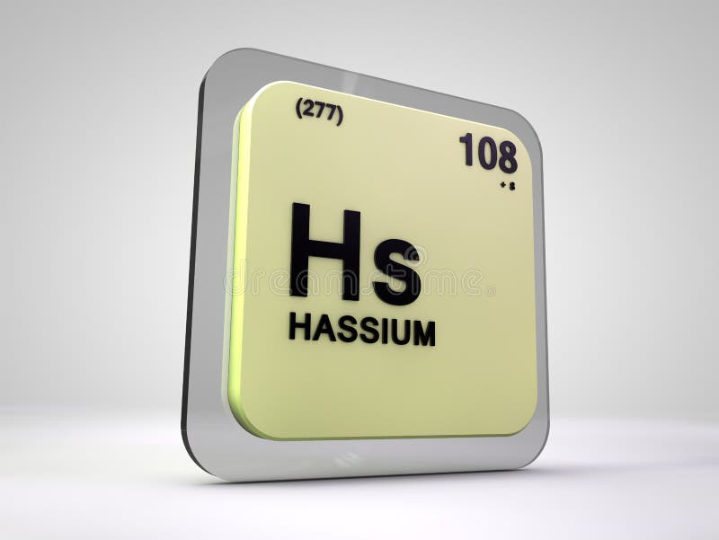 Hassium Chemical 108 Element Of Periodic Table. Molecule And ...