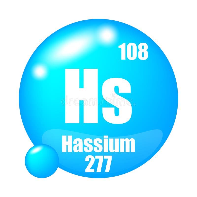 Hassium Hs, Element Symbol from Periodic Table Series Stock ...