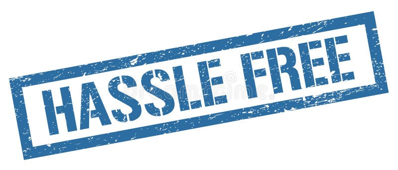 HASSLE FREE Blue Grungy Rectangle Stamp Stock Illustration ...