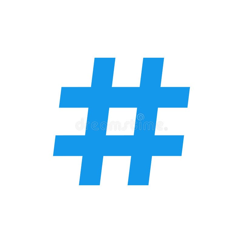 Blue Hashtag Icon with Points Stock Vector - Illustration of people ...