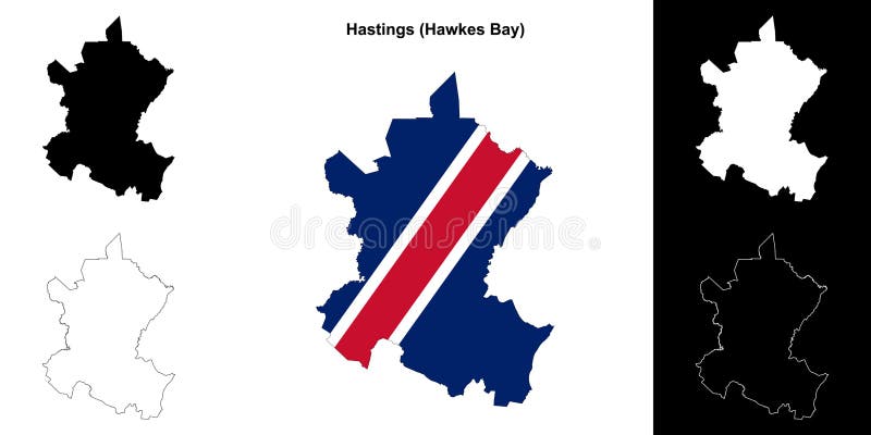 Hastings outline map stock illustration. Illustration of boundaries ...