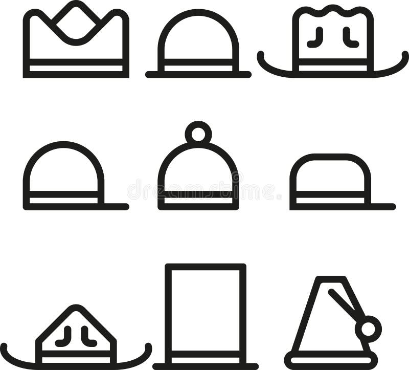 Hat Simple vector icons. stock vector. Illustration of dress - 221317226