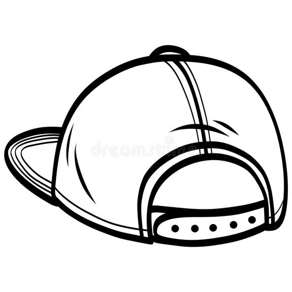 Hat Backward Outline Drawing Vector Illustration Stock Vector ...