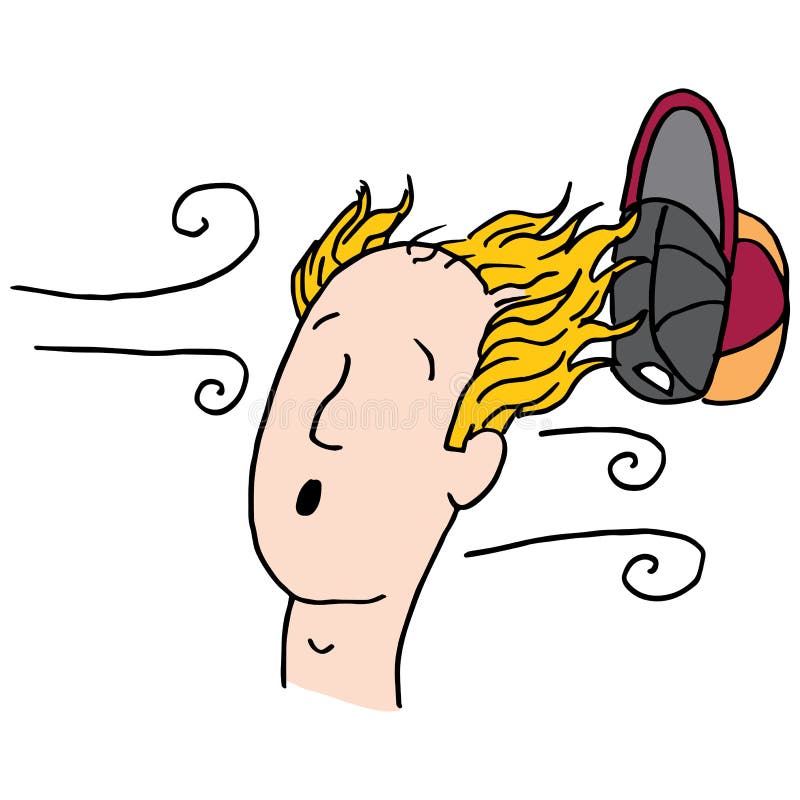 Hat Blown Off of Balding Man Stock Vector - Illustration of loss ...