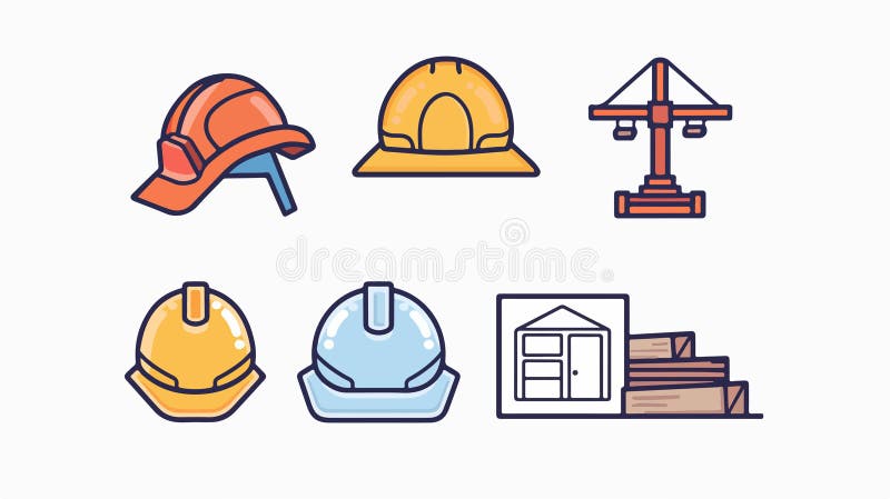 Professional Hat and Blueprint Icon for Construction Industry Stock ...