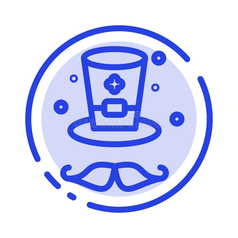 Hat, Cap, Ireland Blue Dotted Line Line Icon Stock Vector ...