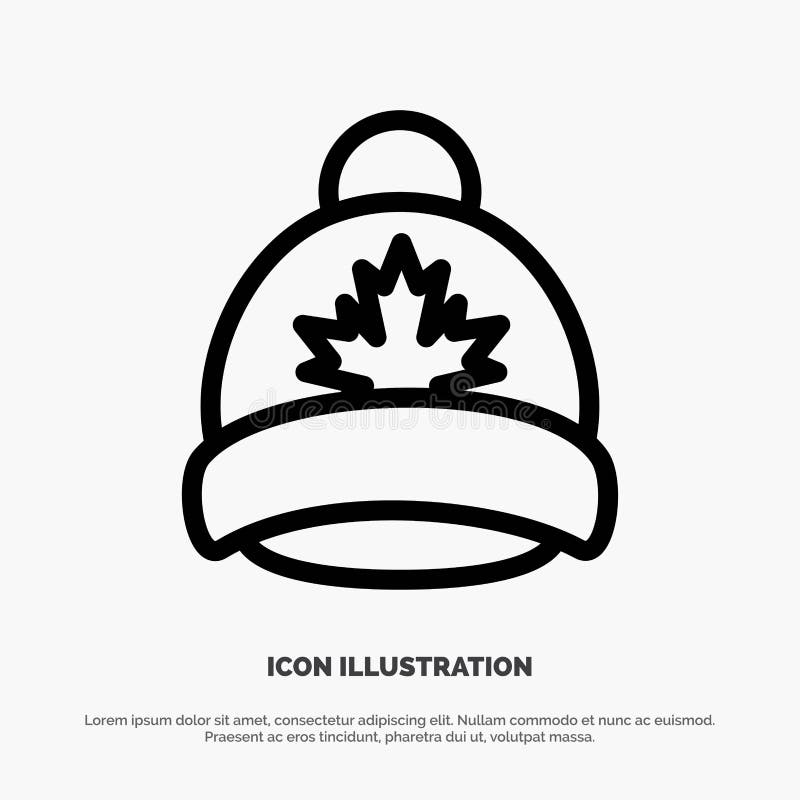 Hat, Cap, Leaf, Canada Line Icon Vector Stock Vector - Illustration of ...