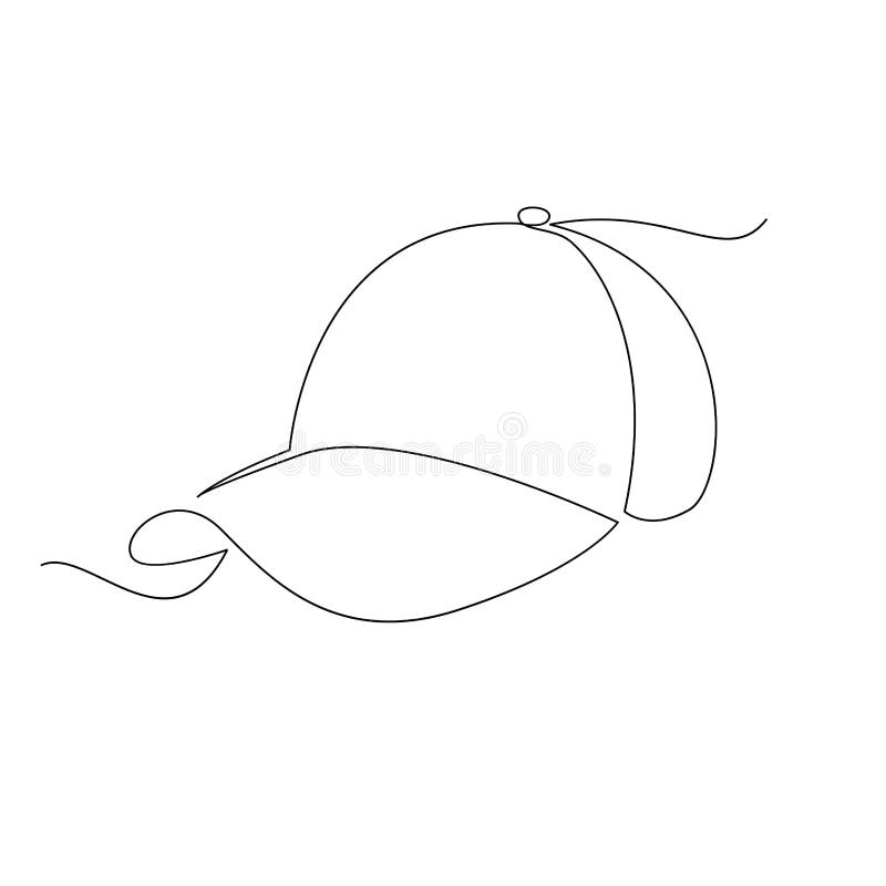Baseball Hat Line Drawing Stock Illustrations – 412 Baseball Hat Line ...