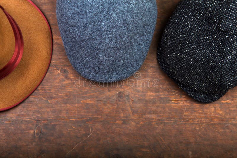 Hat cap wooden sharp table stock image. Image of mafia - 129748519