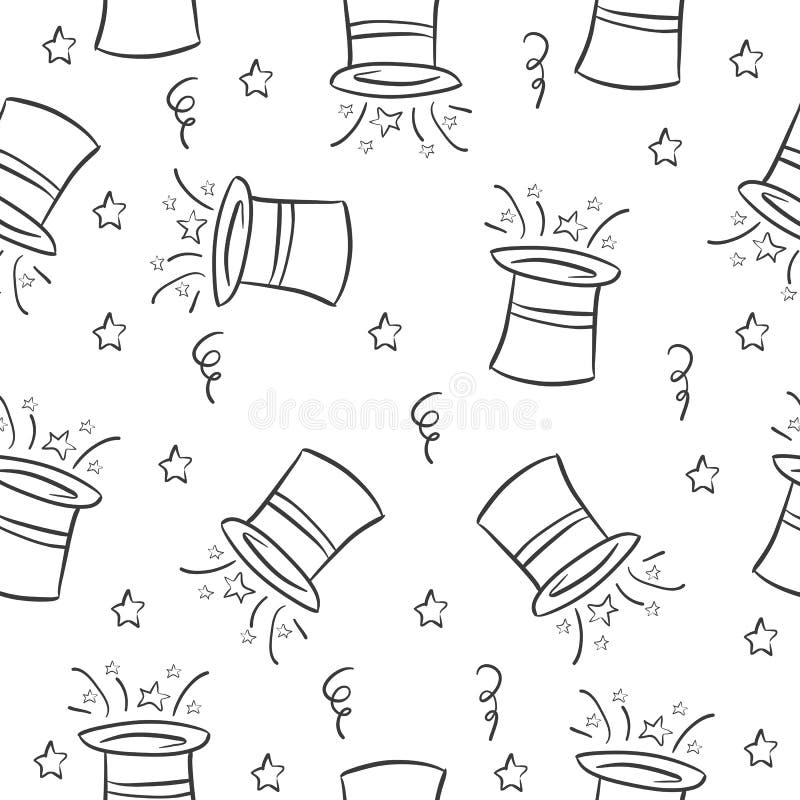 Hat Circus Pattern Style Collection Stock Vector - Illustration of ...