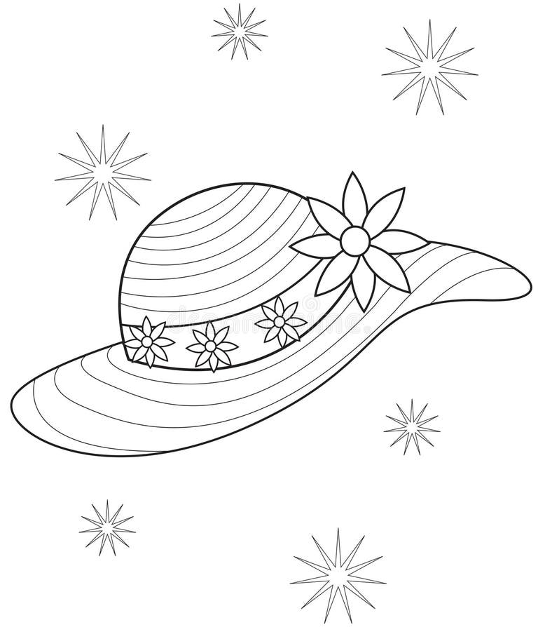 Hat Coloring Outline Stock Illustrations – 11,252 Hat Coloring Outline ...