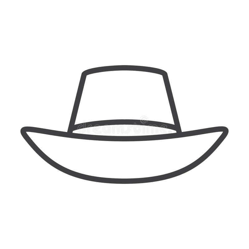 Hat Cowboy Icon â€ Minimal Line Style Western Hat Vector Stock Vector ...