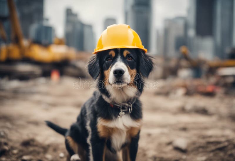 Hat Dog Wearing Innovating Construction Techniques Site Metalworking ...