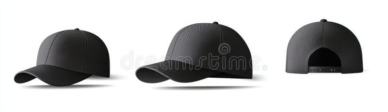 Hat with an Empty Interior, Black Color, Flat Background Stock ...