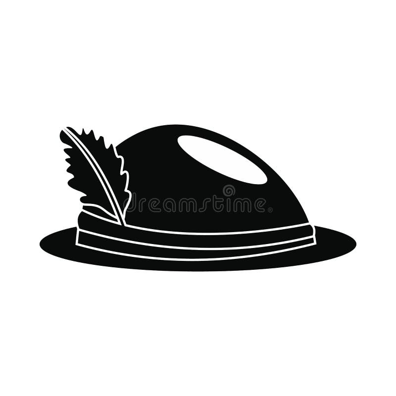 Hat with a feather icon stock illustration. Illustration of dress ...