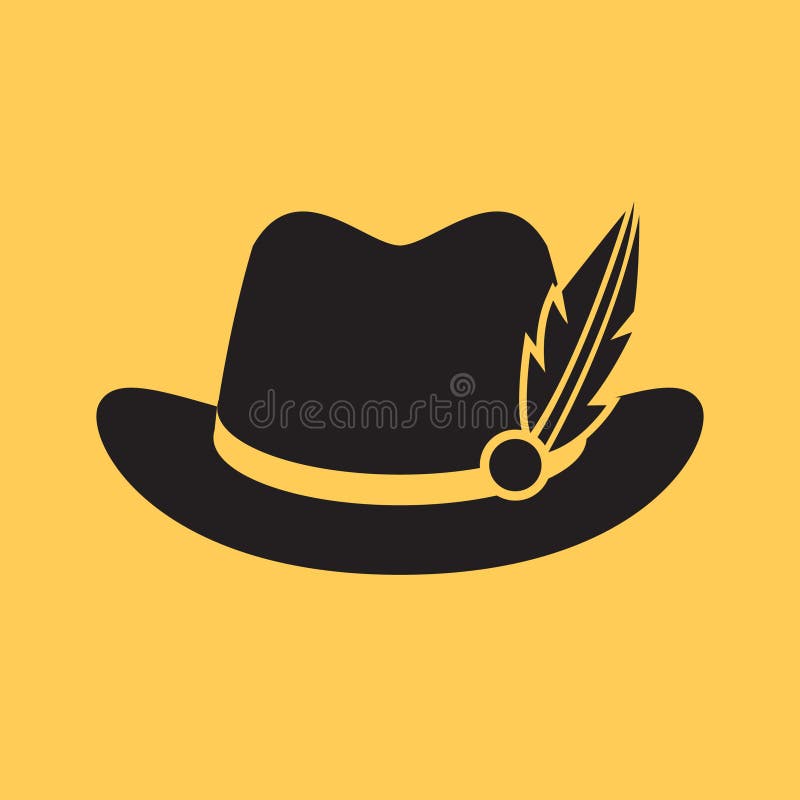 Hat with Feather. Vector Illustration Decorative Background Design ...