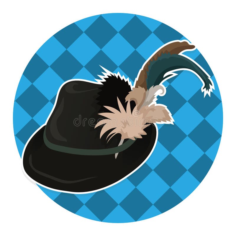 Hat with Feathers. Vector Illustration Decorative Background Design ...