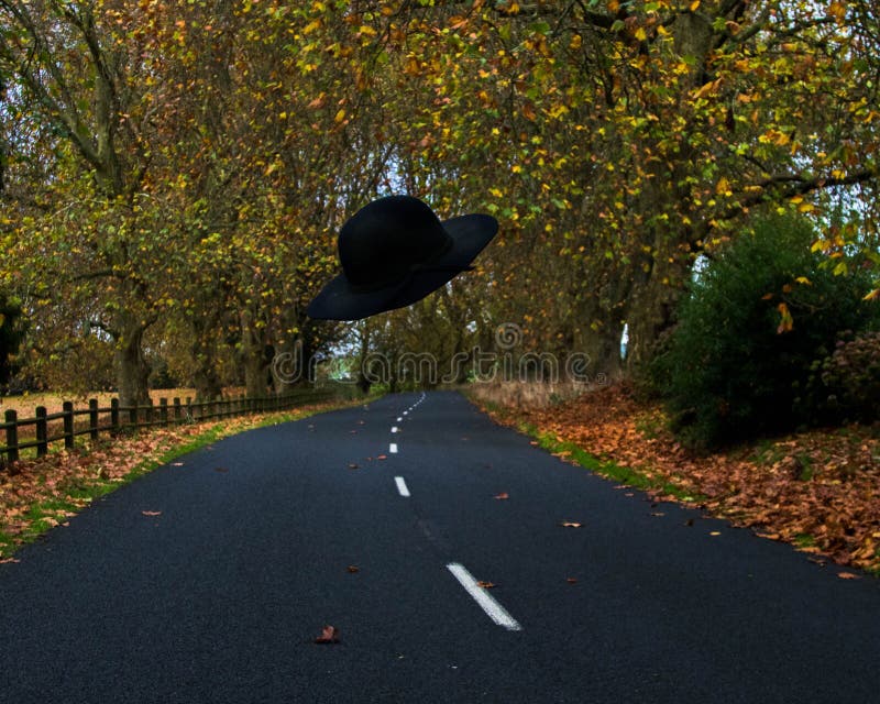 Hat Flying in the Autumn Wind Stock Image - Image of wind, blowing ...