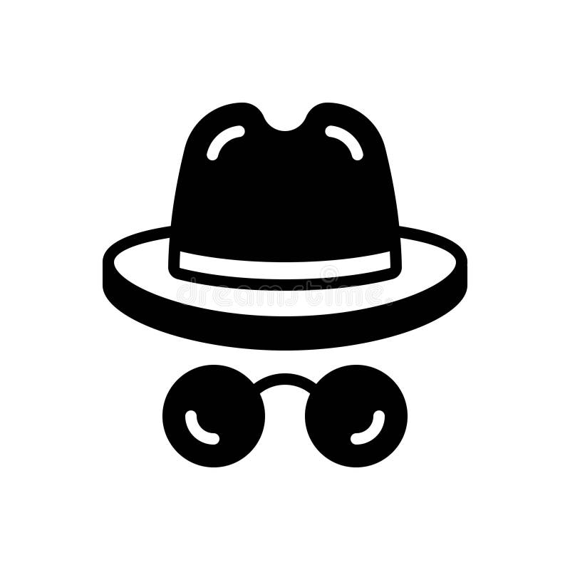 Black Solid Icon for Hat and Glasses, Hat and Cowboy Stock Vector ...