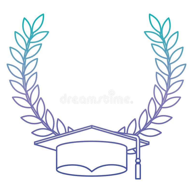 Hat Graduation with Wreath Crown Stock Vector - Illustration of icon ...