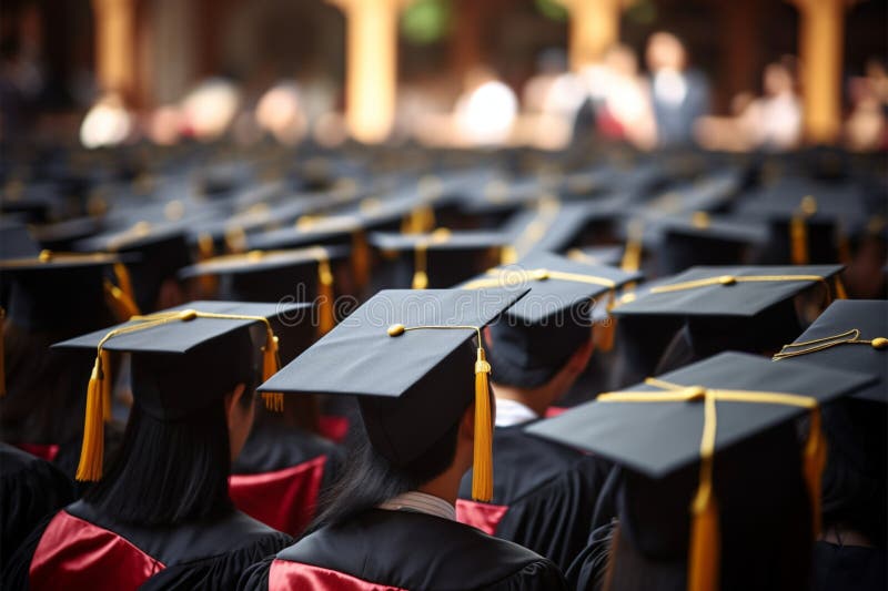 Hat Group of Graduates Concept Education Congratulation Ceremony in ...