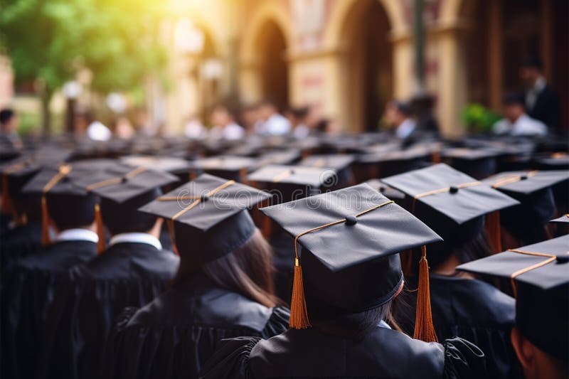 Hat Group of Graduates Concept Education Congratulation Ceremony in ...