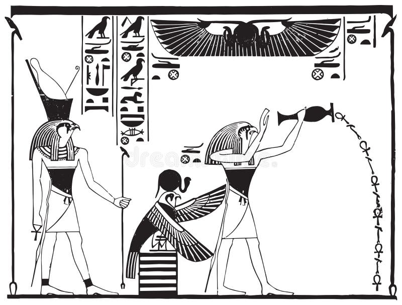 Hat and Har-hat. Set of Egyptian Labels and Elements. Vector Set ...