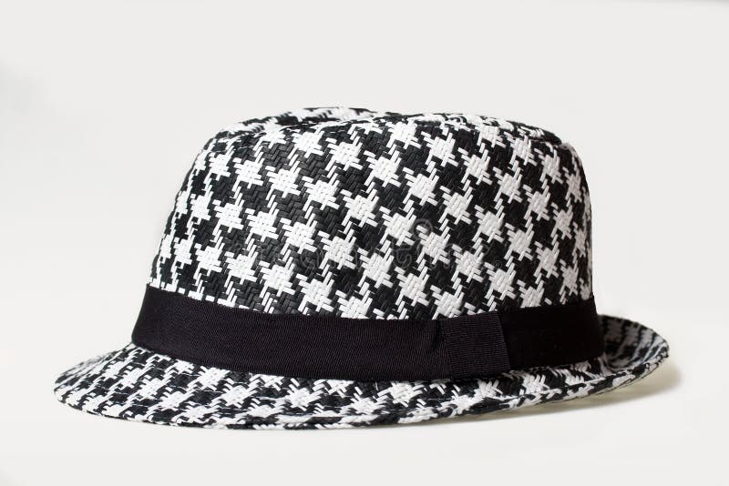 Hat with a Houndstooth Pattern Stock Photo - Image of style, black ...