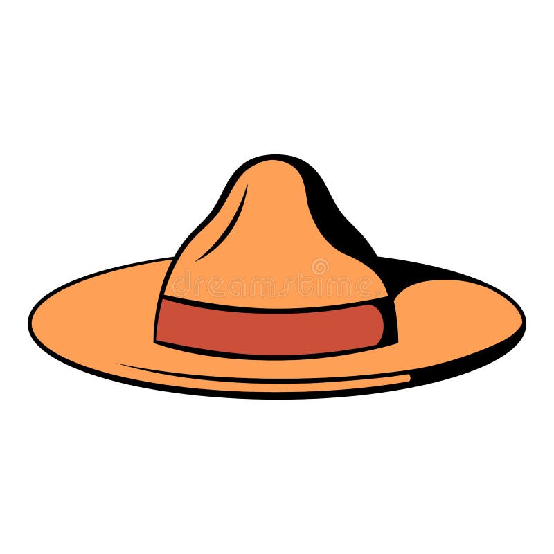Hat icon cartoon stock vector. Illustration of brown - 88449347
