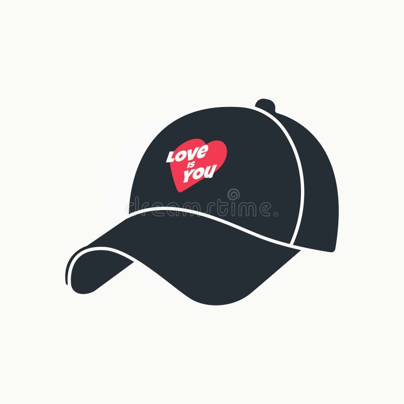 Hat Icon with Love is You Sign Graphic Design Vector Stock Vector ...