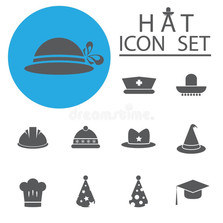 Hat Icon Set.Vector Illustration Stock Vector - Illustration of ...