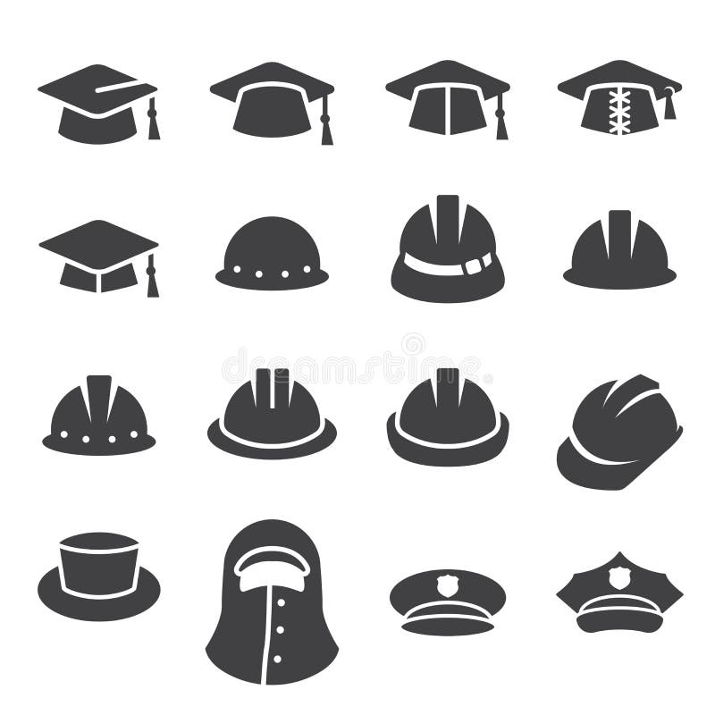 Hat icon set stock vector. Illustration of icon, build - 59330964