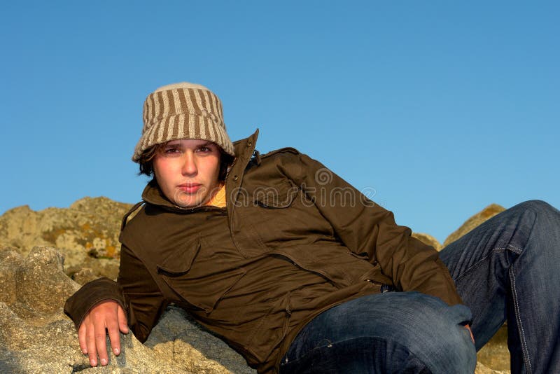 Hat man stock photo. Image of rest, casual, adolescent - 2618498