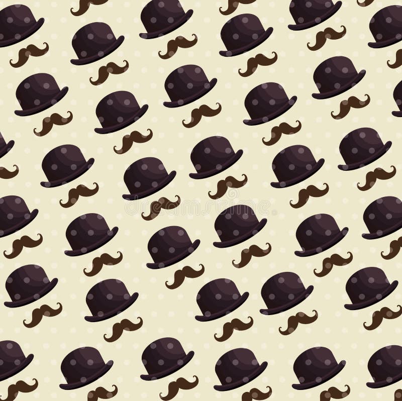 Mustache Pattern. Seamless Wallpaper Stock Vector - Illustration of ...