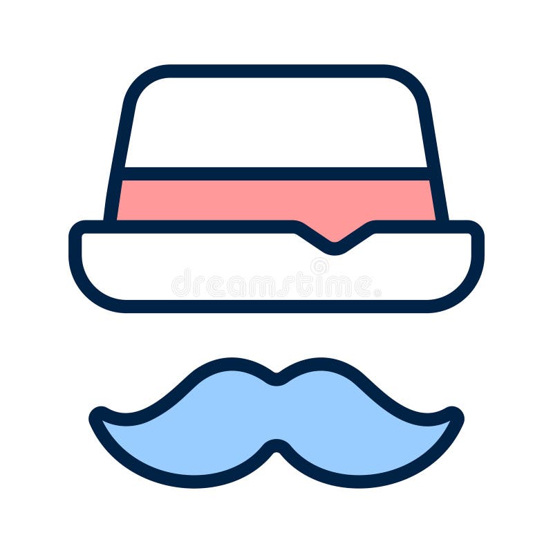Hat with Mustaches Denoting Icon of Father Day Stock Vector ...