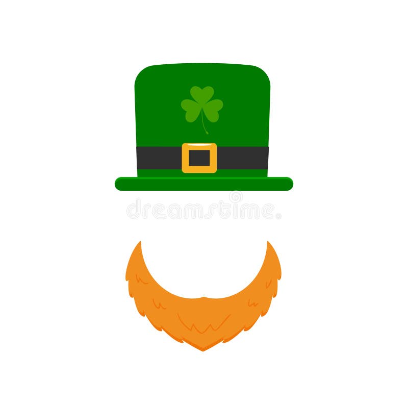 Hat and Orange Beard, St. Patrick`s Day Stock Vector - Illustration of ...