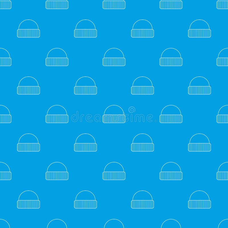 Hat Pattern Vector Seamless Blue Stock Vector - Illustration of drawing ...