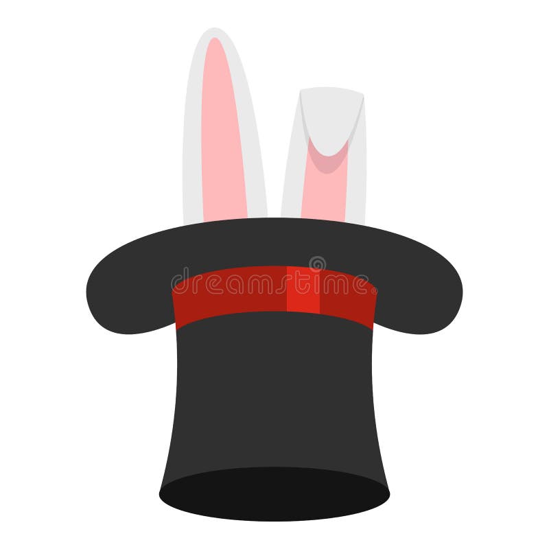 Hat with Rabbit Icon, Cartoon Style. Stock Vector - Illustration of ...